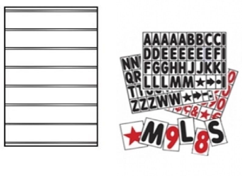 Swinging Message Board Sign White Face Panel and Letters