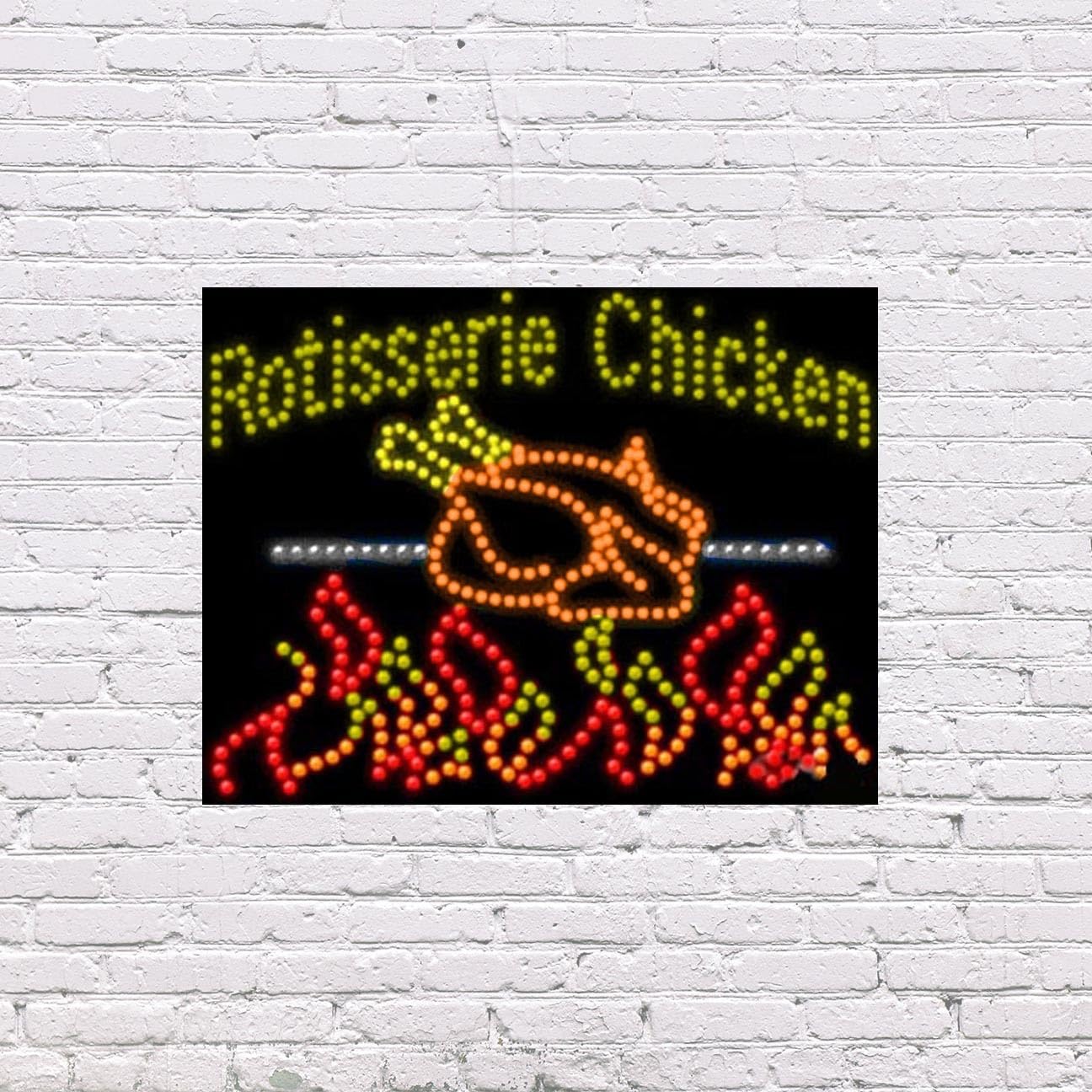 LED Rotisserie Chicken Sign | Light Up Sign | 20"h x 26"w x 1"d