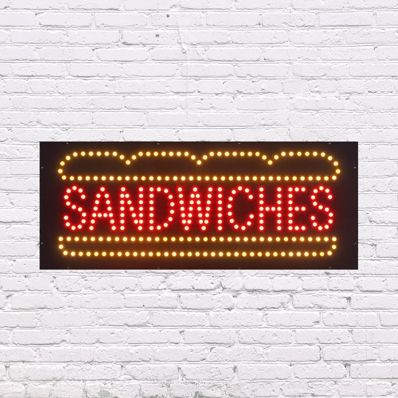 LED Sandwiches Sign | Light Up Sign | 11"h x 27"w x 1"d