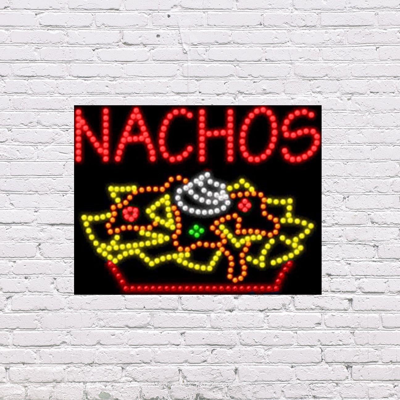 LED Nachos Sign | Light Up Sign | 20"h x 26"w x 1"d
