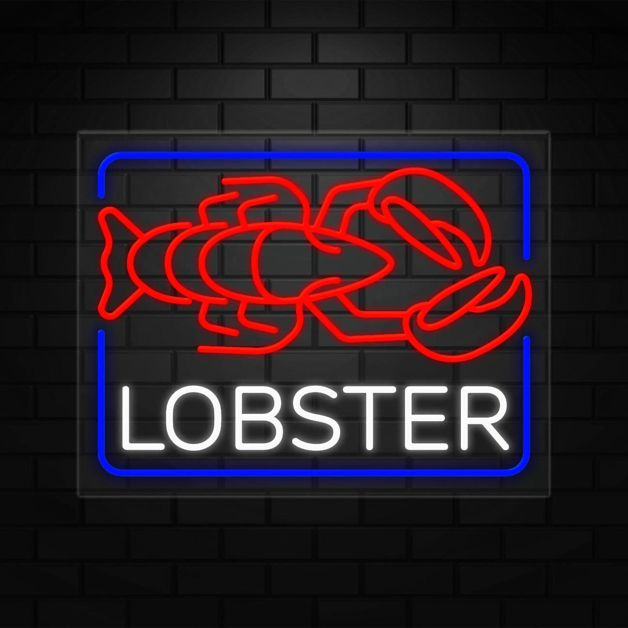 LED Flex Lobster Neon Sign for Windows | 31"W x 24"H x 1"D