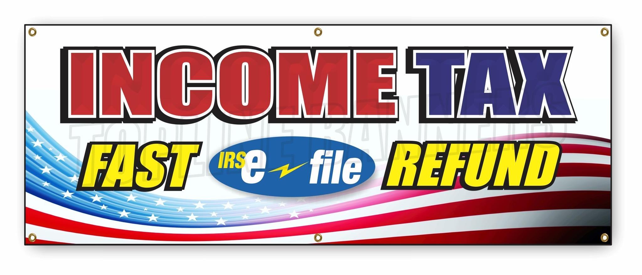 INCOME TAX | Vinyl Banner w/ Grommets | 1.5'H x 4'W