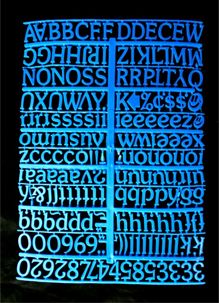 3/4" Molded Plastic Letters for Counter Message Board