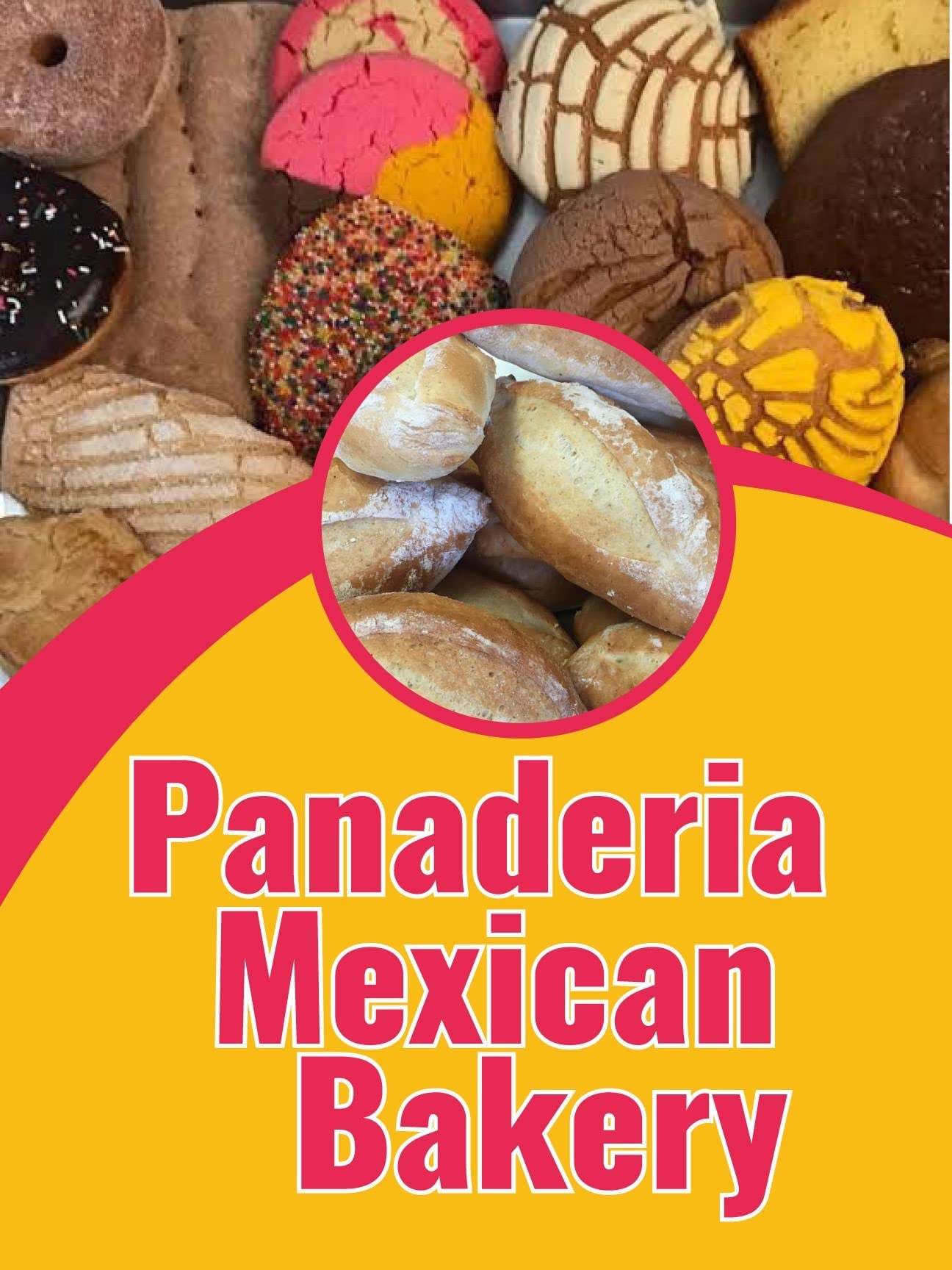 Panaderia Mexican Bakery | Retail Window Display Sign | 18"W x 24"H