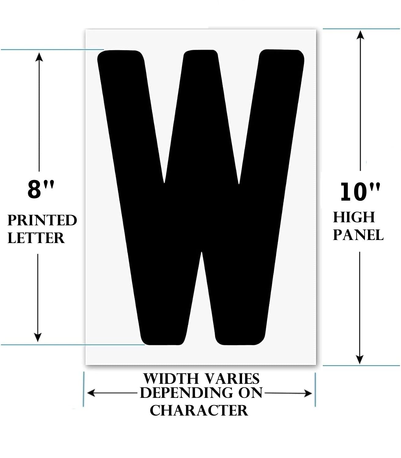 8" on 10" Rigid Acrylic Letters for Marquee Signs Block Font 302 count