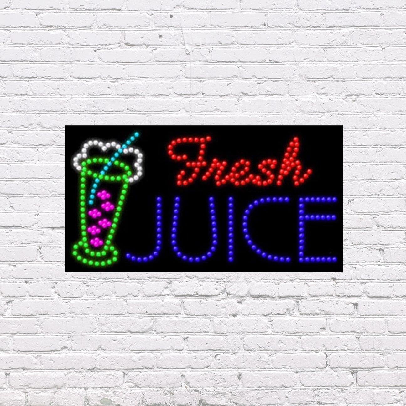 LED Fresh Juice | Light-up Sign | 31"W x 17"H x 2"D