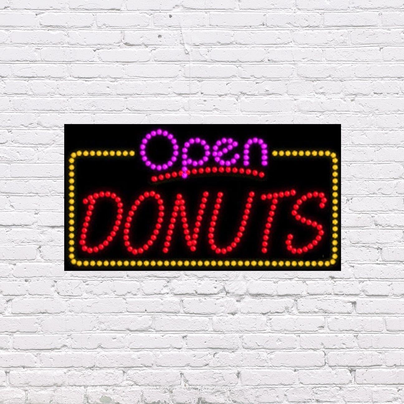 LED Open Donuts | Light-up Sign | 31"W x 17"H x 2"D