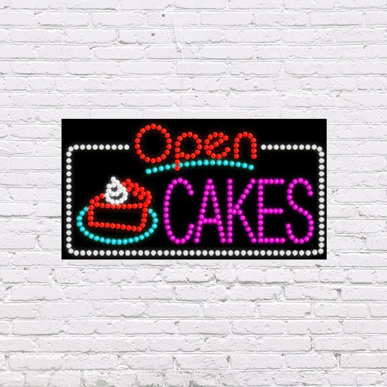 LED Open Cakes | Light-up Sign | 31"W x 17"H x 2"D