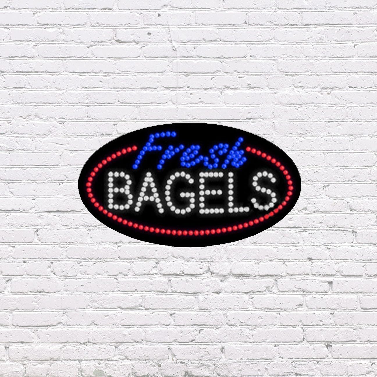 LED Fresh Bagels | Light-up Sign | 15"H x 27"W x 2"D