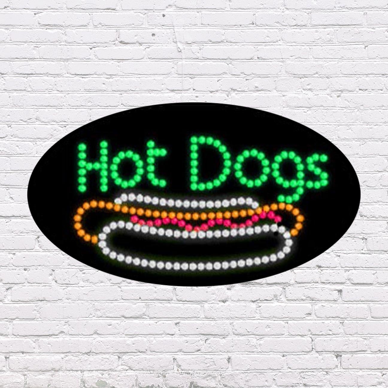 LED Hot Dogs Sign | Light Up Sign | 15"H x 27"W x 2"D