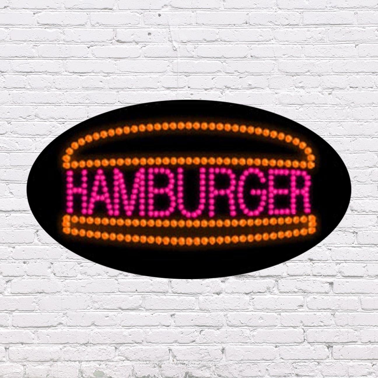 LED Hamburger Sign | Light Up Sign | 15"H x 27"W x 2"D