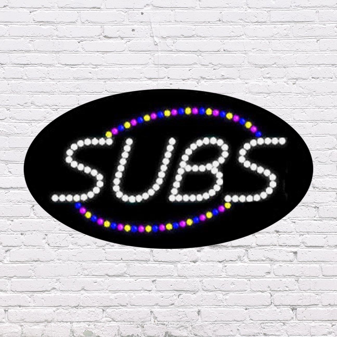LED Subs Sign | Light Up Sign | 15"H x 27"W x 2"D