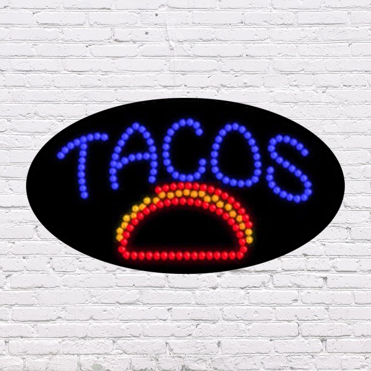 LED Tacos Sign | Light Up Sign | 15"H x 27"W x 2"D