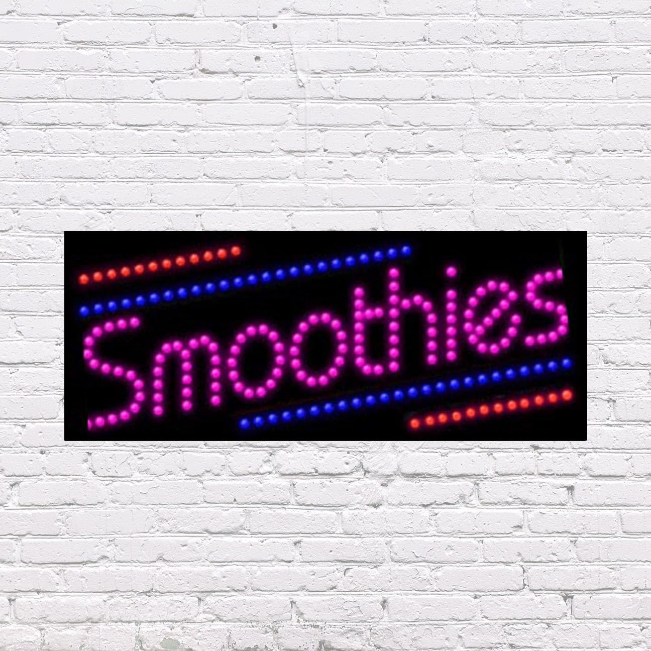 LED Smoothies Sign | Light Up Sign | 11"H x 27"W x 2"D