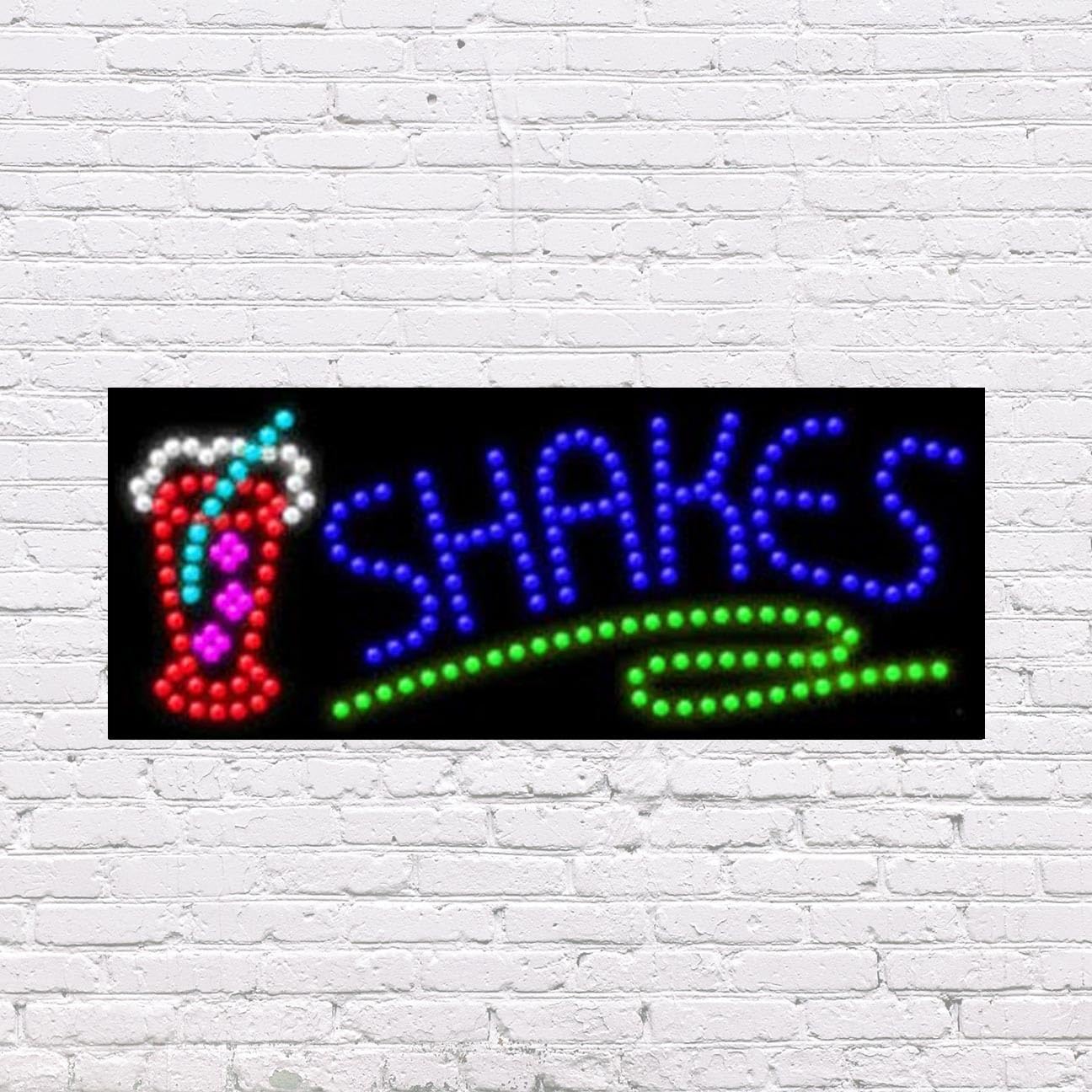 LED Shakes Sign | Light Up Sign | 11"H x 27"W x 2"D