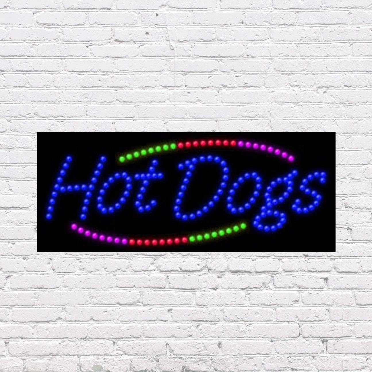 LED Hot Dogs Sign | Light Up Sign | 11"H x 27"W x 2"D