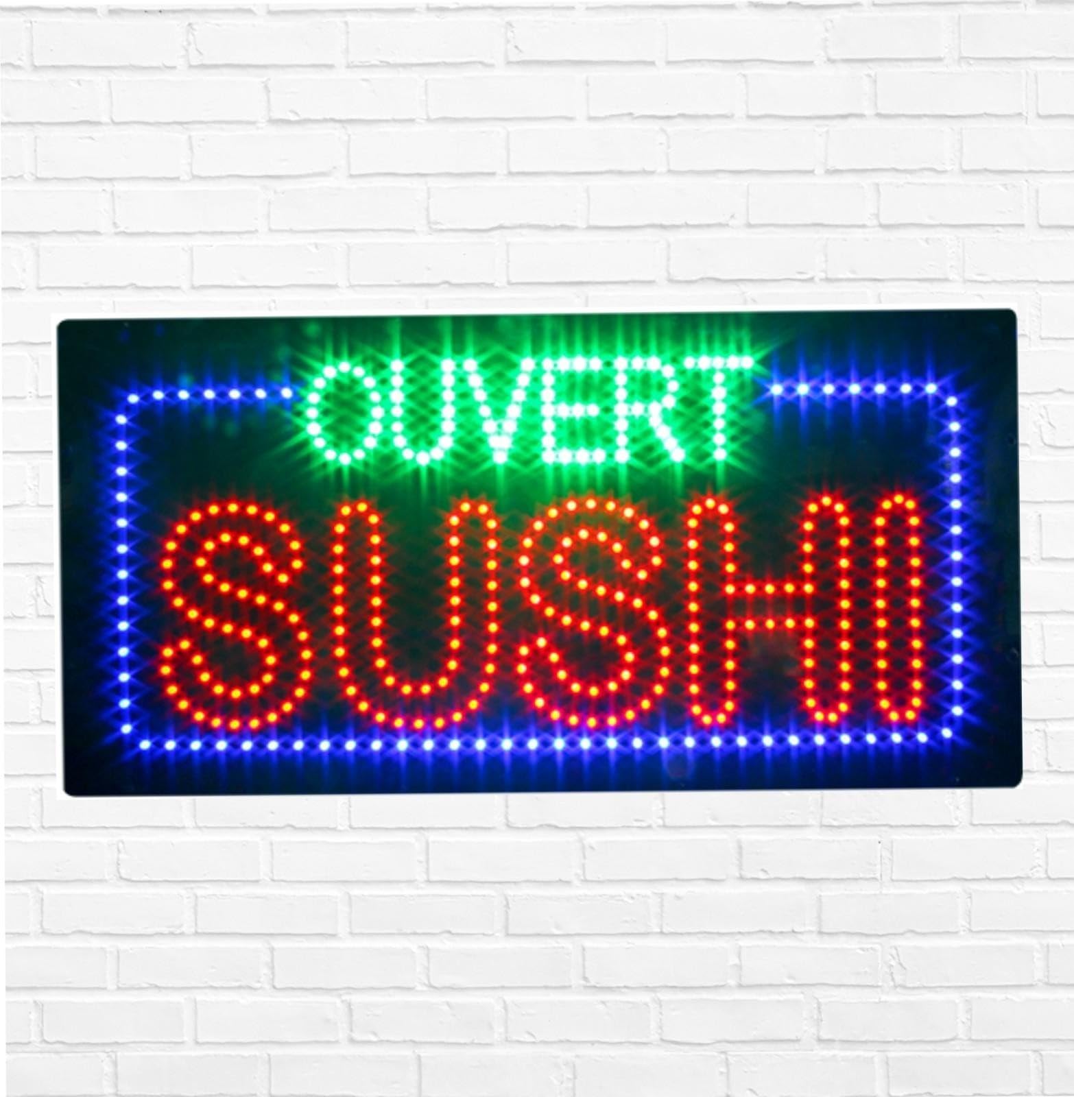 LED Ouvert Sushi Sign for Business Displays | Light Up Sign | 12"H x 2