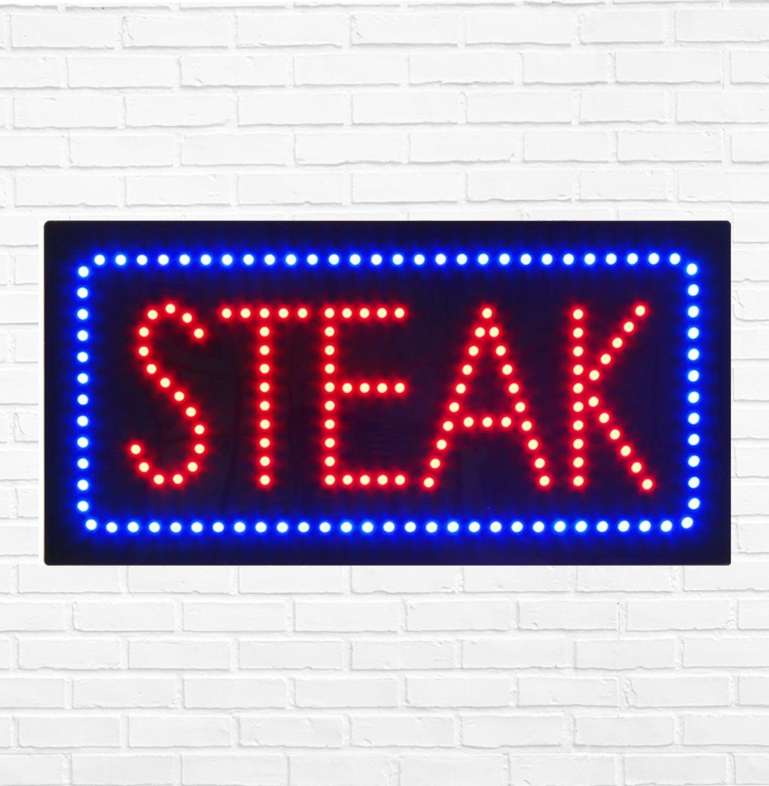 LED Steak Sign for Retail Business Displays | Light Up Sign | 12"H x 2