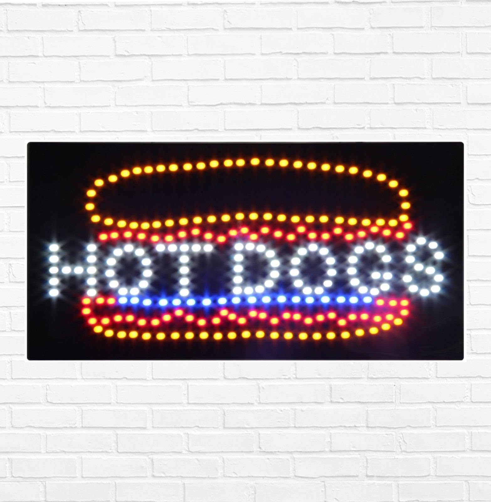LED Hot Dogs Sign for Business Displays | Light Up Sign | 12"H x 24"W