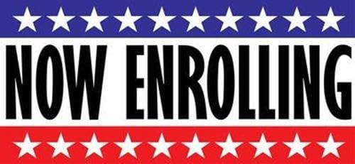 Now Enrolling | Vinyl Banner w/ Grommets | 2’H x 4’W