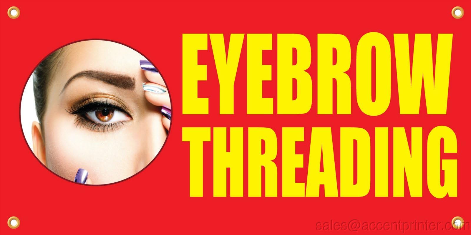 Eyebrow Threading | Vinyl Banner w/ Grommets | Variation Size
