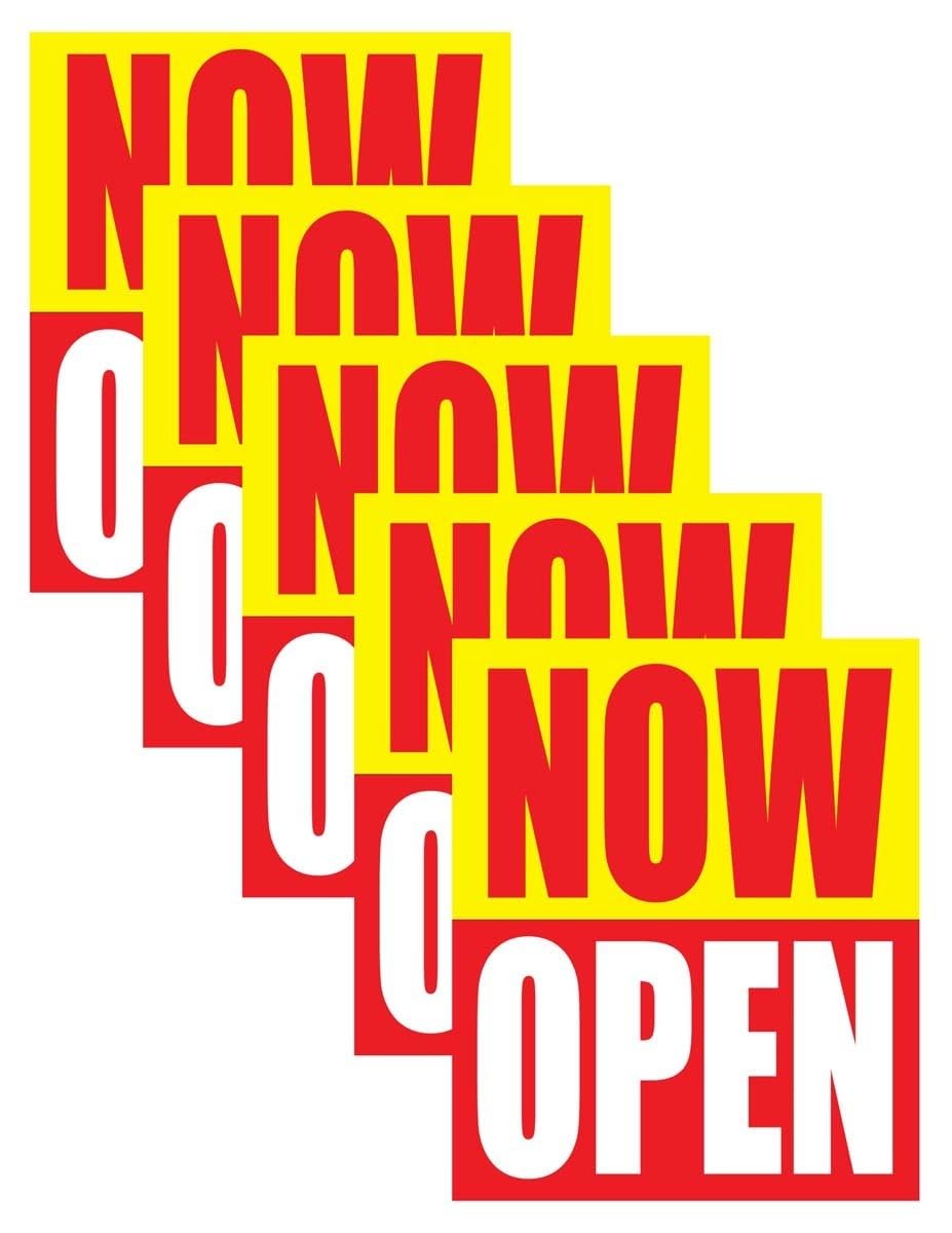 Now Open | Retail Window Display Sign | 18