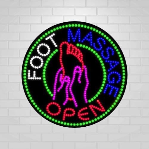 LED Open Foot Massage Sign for Retail Displays | Light Up Sign | 26"H