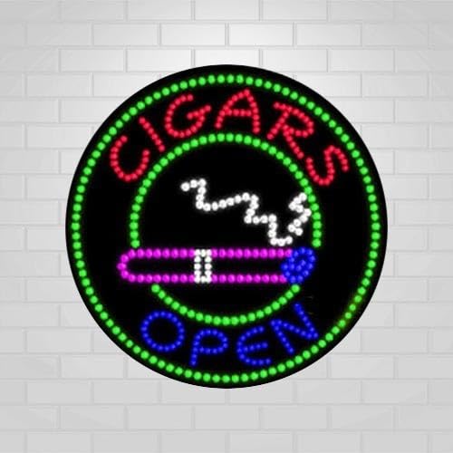 LED Open Cigars Sign for Retail Business Displays | Light Up Sign | 26