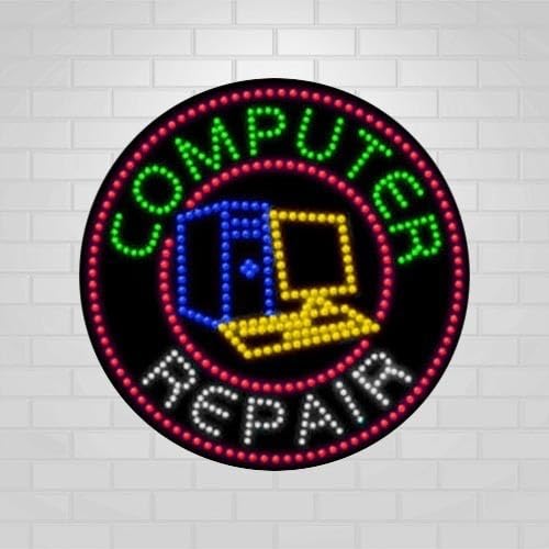 LED Computer Repair Sign for Retail Displays | Light Up Sign | 26"H x