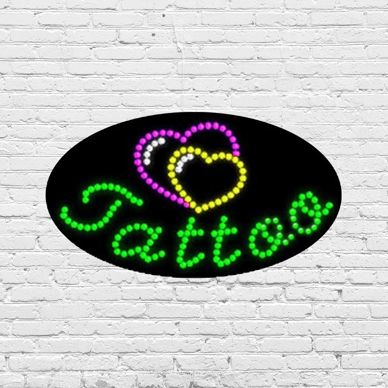 LED Tattoo Sign for Retail Displays | Light Up Sign | 15"H x 27"W x 2"