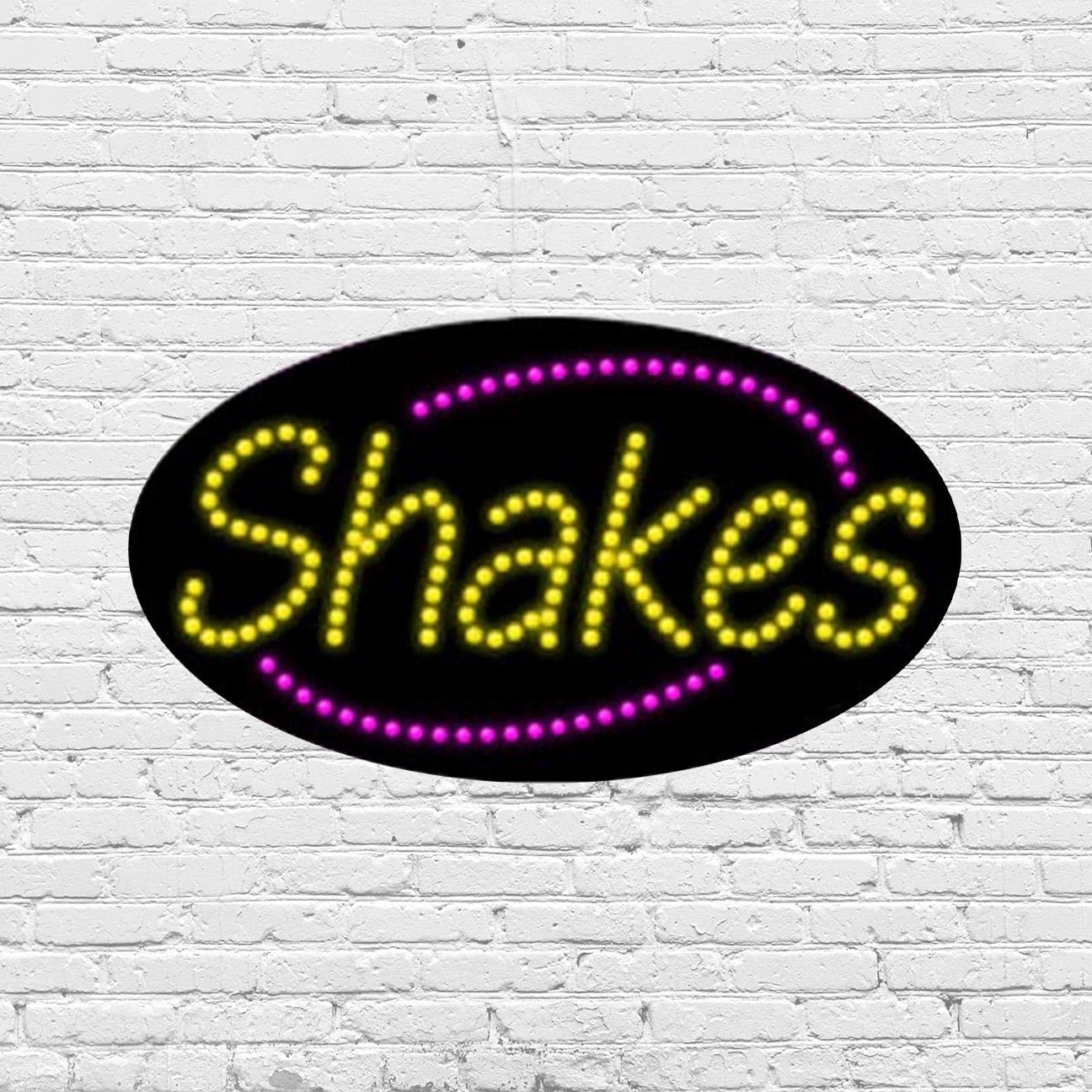 LED Shakes Sign for Retail Displays | Light Up Sign | 15"H x 27"W x 2"