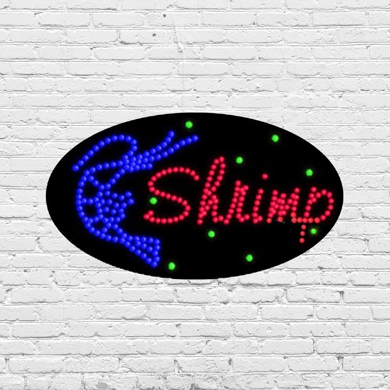 LED Shrimp Sign for Retail Displays | Light Up Sign | 15"H x 27"W x 2"