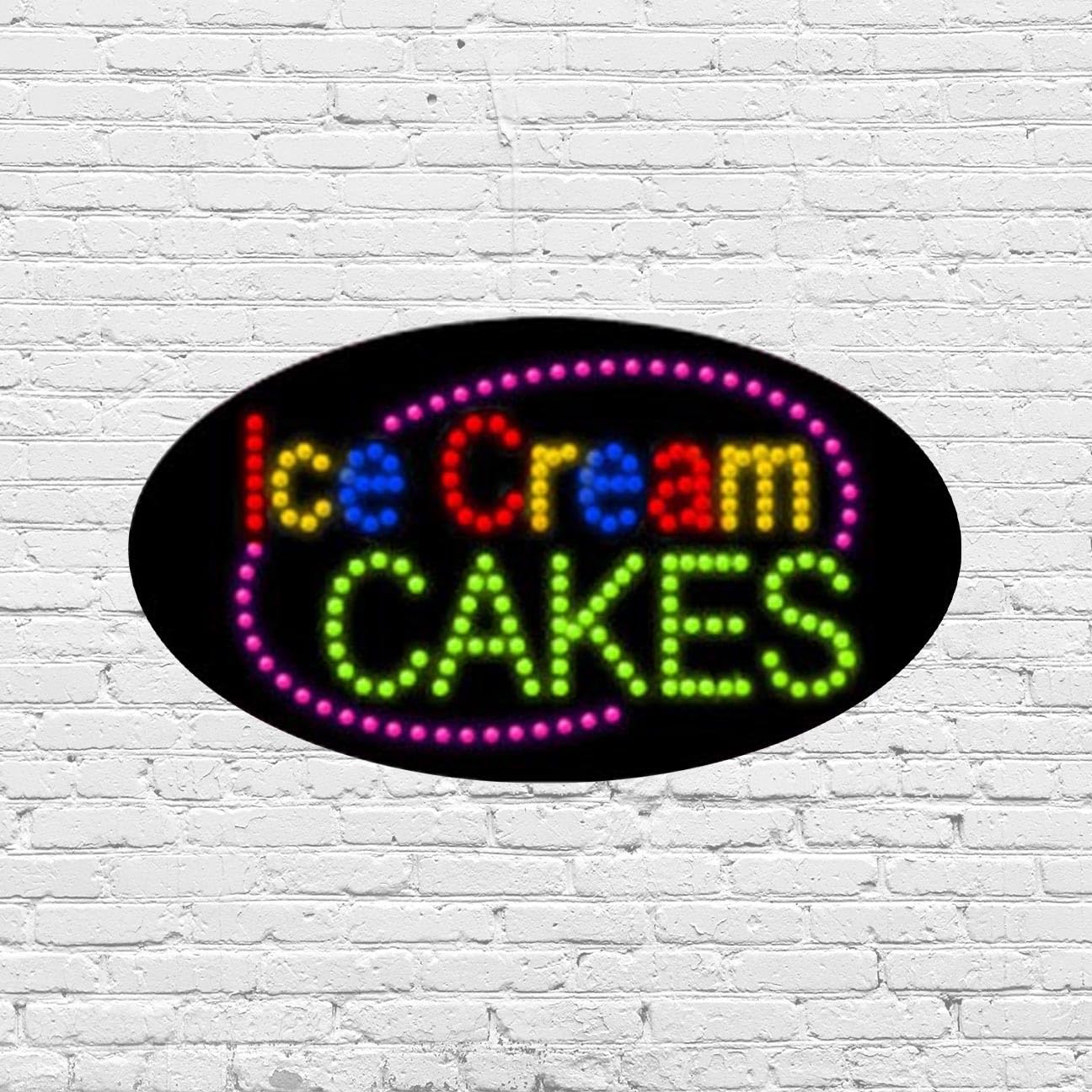 LED Ice Cream Cakes Sign for Retail Displays | Light Up Sign | 15"H x