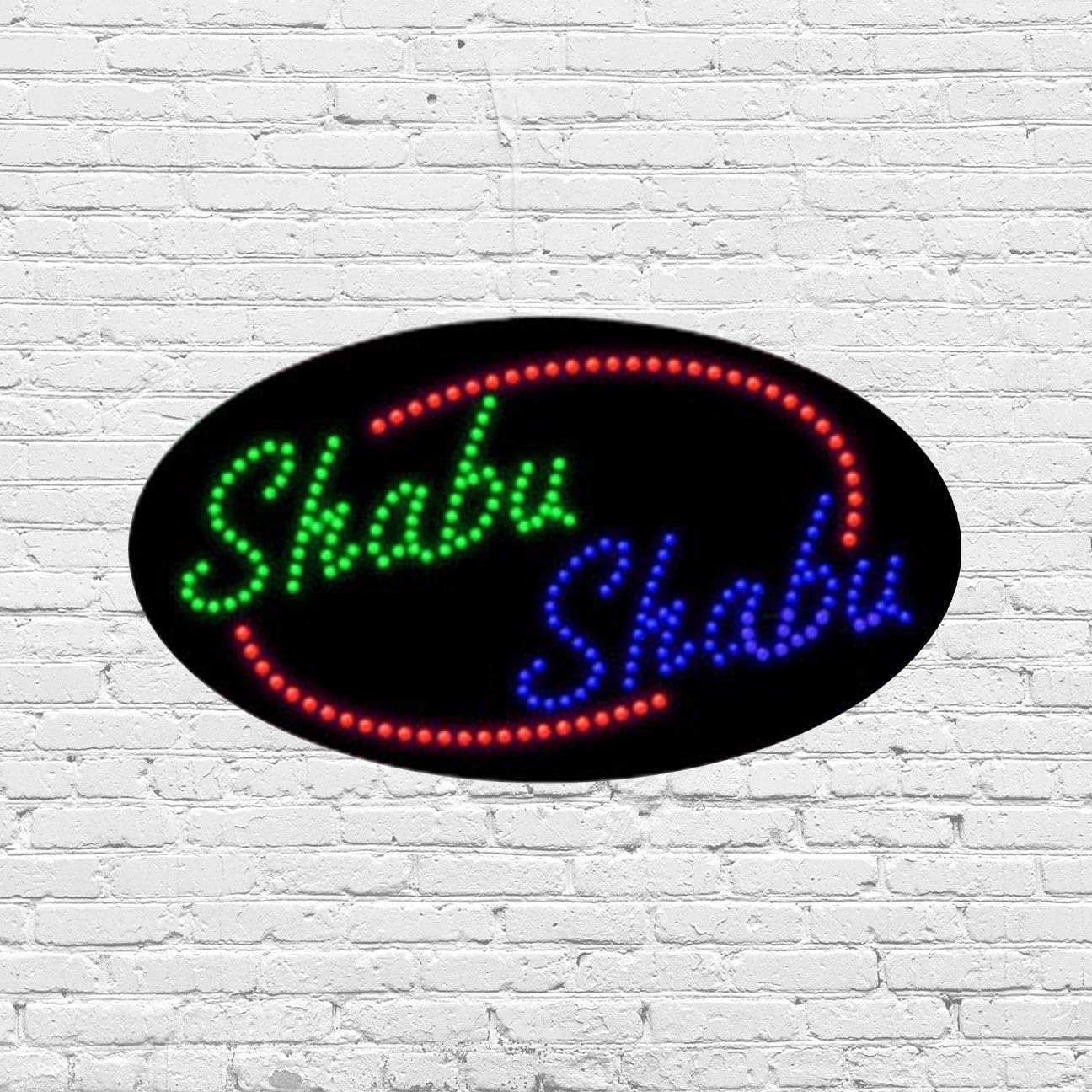 LED Shabu Shabu Sign for Retail Displays | Light Up Sign | 15"H x 27"W