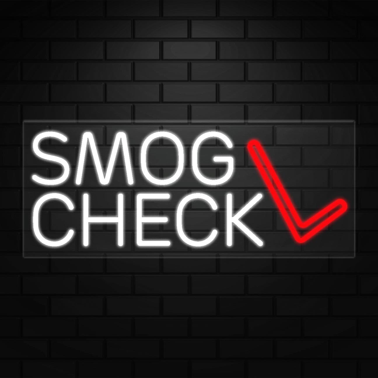Smog Check Neon Sign for Retail Displays | LED Flex Neon | 30"W x 12"H