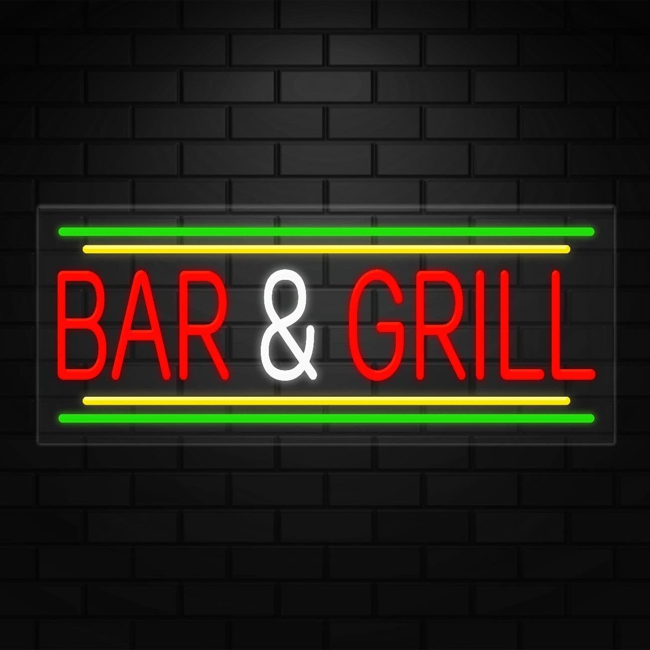 Bar & Grill Neon Sign for Retail Displays | LED Flex Neon | 30"W x 12"