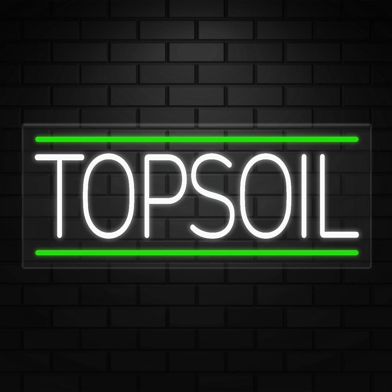 Topsoil Neon Sign for Retail Displays | LED Flex Neon | 30"W x 12"H x