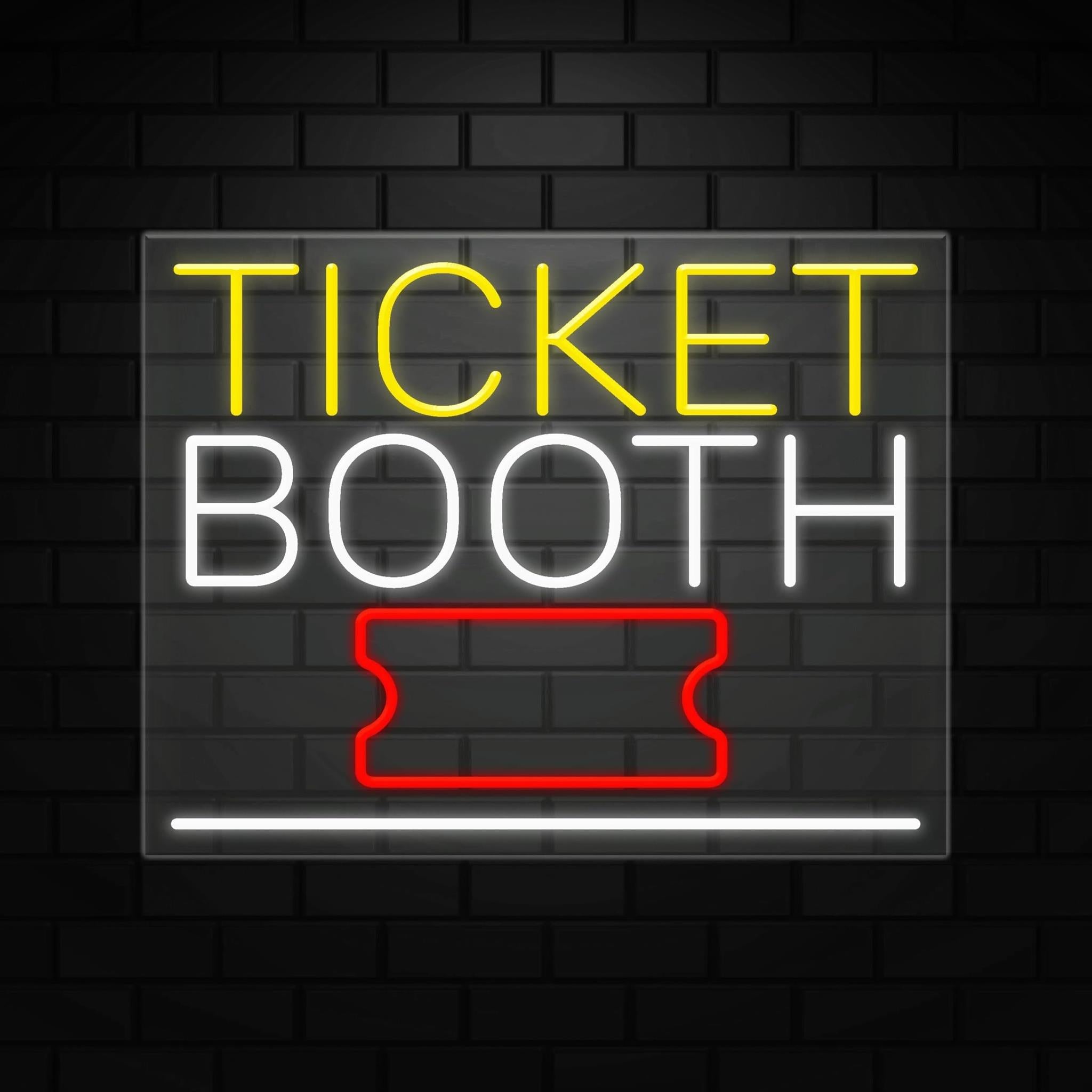 Ticket Booth Neon Sign for Retail Displays | LED Flex Neon | 31"W x 24